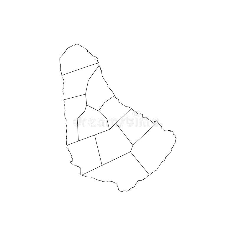 Map of Barbados High-Res Vector Silhouette and Outline Graphic Stock ...