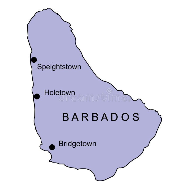 Map of Barbados stock vector. Illustration of land, trip - 305339680