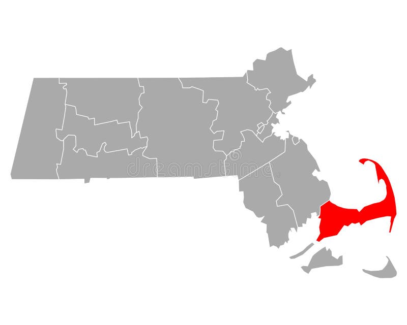 Location Map of the Barnstable County of Massachusetts, USA Stock ...