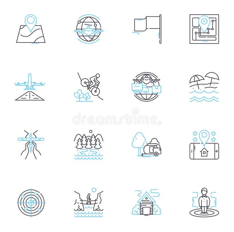 Map-based Navigation Linear Icons Set. GPS, Navigation, Directions ...