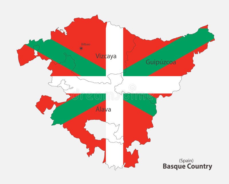 Map of the Basque Country in the Colors of the Flag with Administrative ...