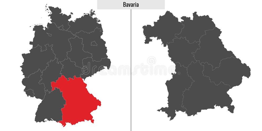 Bavaria Map State of Germany Stock Vector - Illustration of outline ...