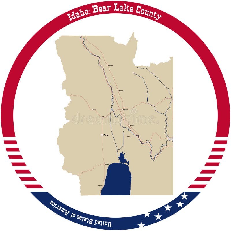 Map of Bear Lake County in Idaho, USA Stock Vector - Illustration of ...
