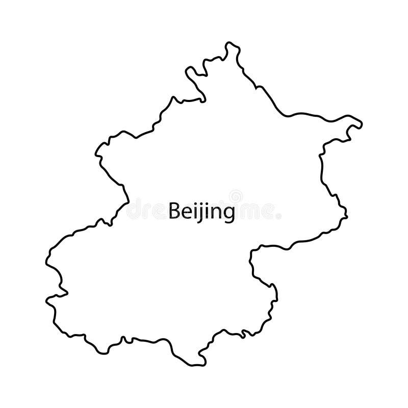 Map of beijing, china stock vector. Illustration of geography - 351519290