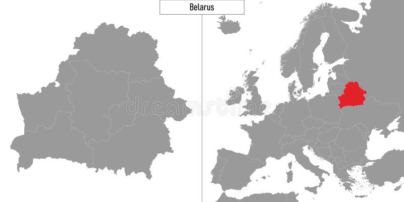 Map of Belarus and Location on Europe Map Stock Vector - Illustration ...