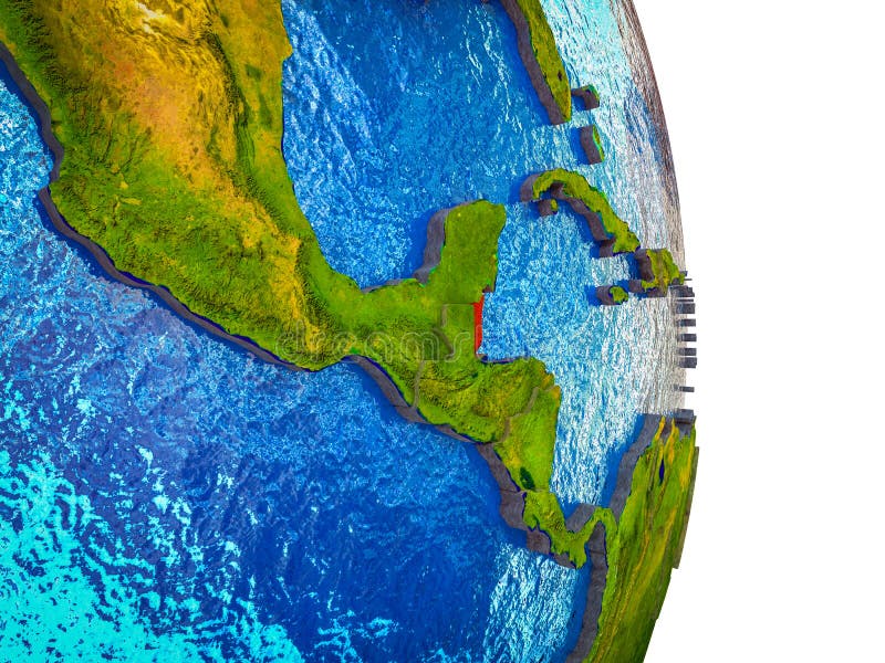 Belize on Model of Planet Earth Stock Illustration - Illustration of ...