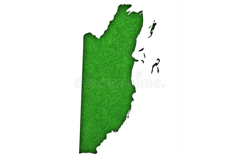 Map of Belize on Green Felt Stock Illustration - Illustration of shadow ...