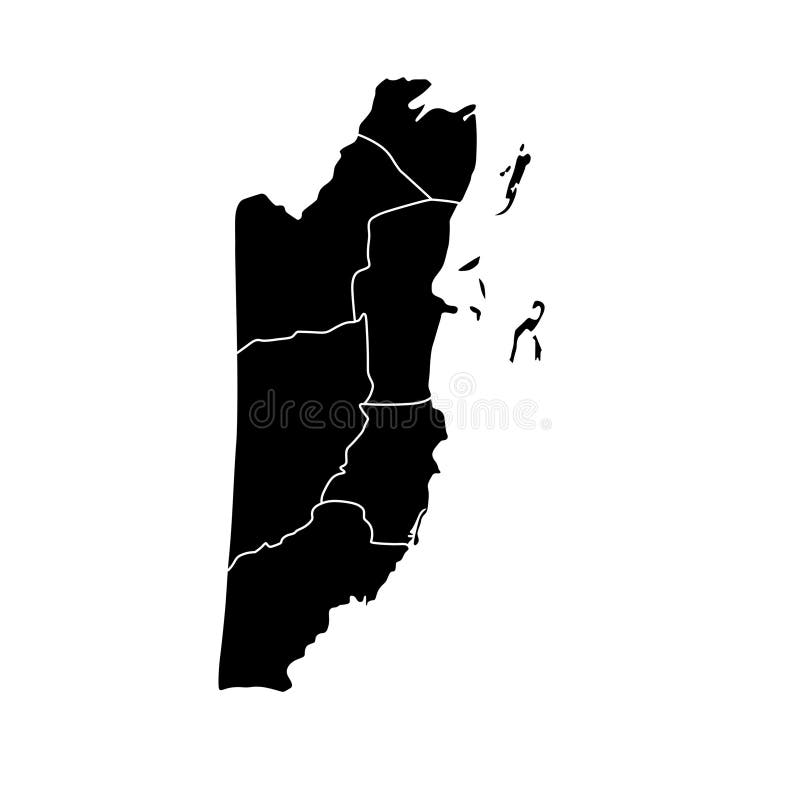 Map of Belize High-Res Vector Silhouette and Outline Graphic Stock ...