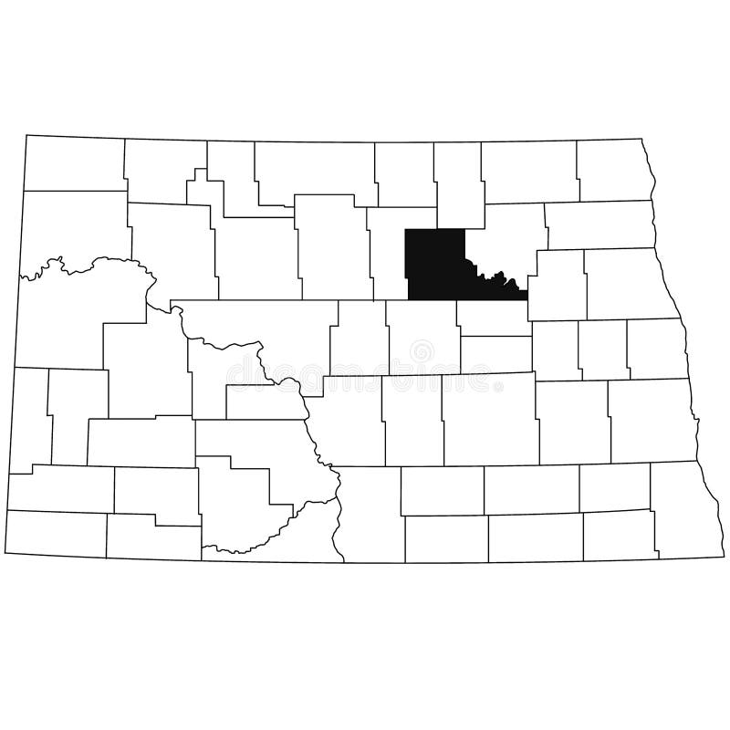 Map of Benson County in North Dakota State on White Background. Single ...