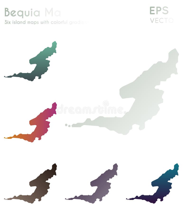 Map of Bequia with Beautiful Gradients. Stock Vector - Illustration of ...