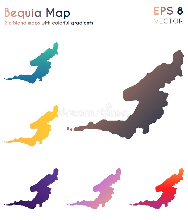 Map of Bequia with Beautiful Gradients. Stock Vector - Illustration of ...