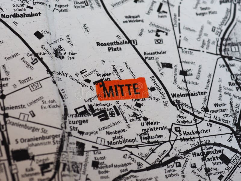 Map of Berlin City Centre (Mitte Editorial Stock Photo - Image of ...