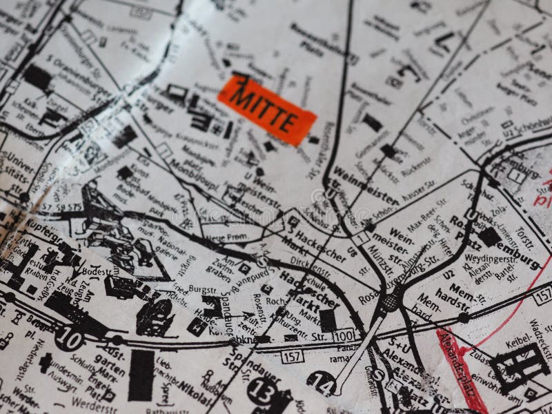 Map of Berlin City Centre (Mitte Editorial Photo - Image of centre ...