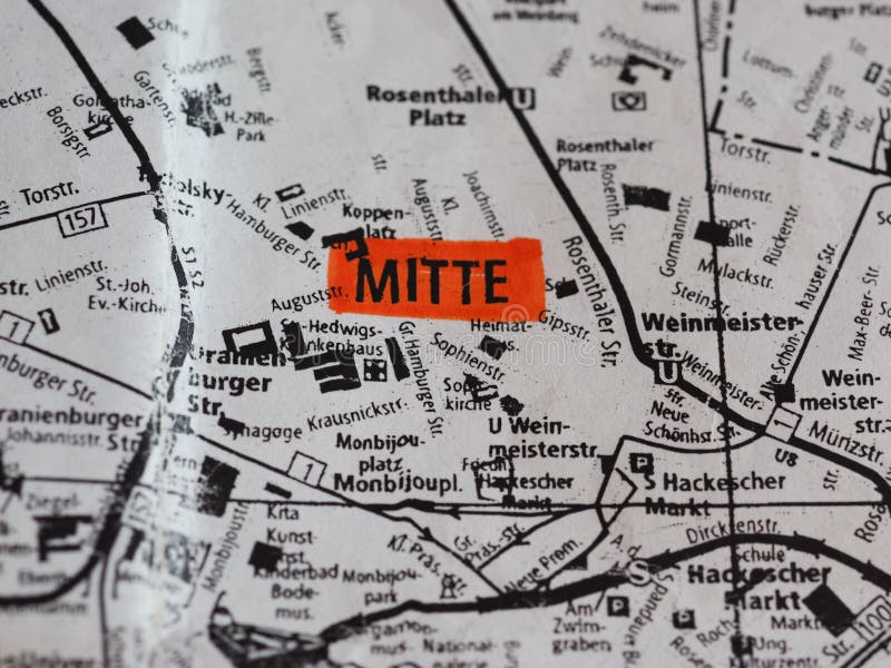 Map of Berlin City Centre (Mitte Editorial Photo - Image of photocopy ...