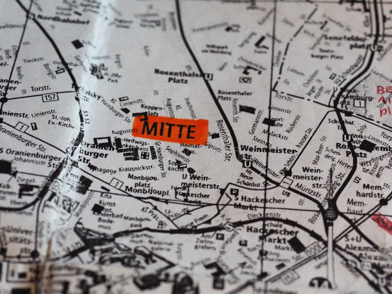 Map of Berlin City Centre (Mitte Stock Photo - Image of landmark, mitte ...