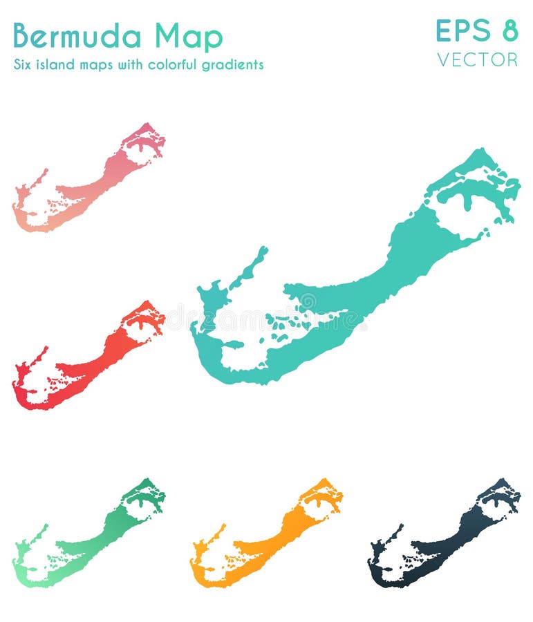 Map of Bermuda with Beautiful Gradients. Stock Vector - Illustration of ...
