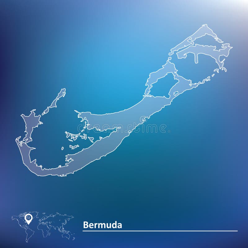 Simple only Sharp Corners Map of Bermuda Vector Drawing. Merca Stock ...
