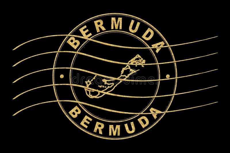 Map of Bermuda, Postal Passport Stamp, Travel Stamp Stock Illustration ...