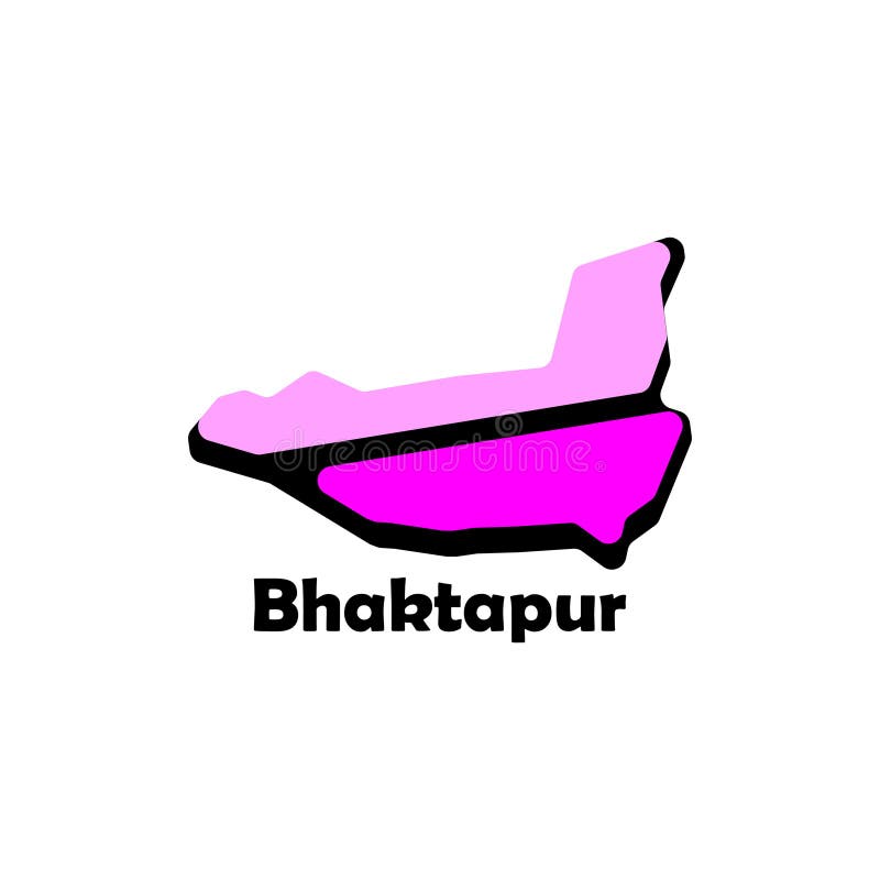 Map of Bhaktapur Vector Design Template, National Borders and Important ...