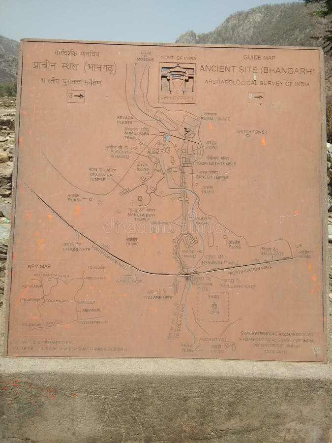 Map of Bhangarh Fort Rajasthan Editorial Photography - Image of ...