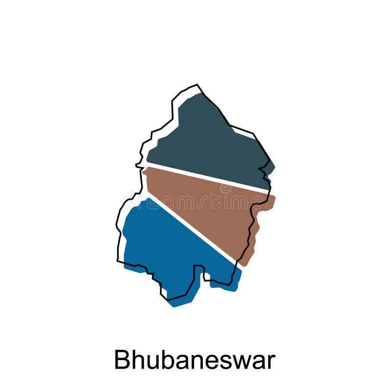 Map of Bhubaneswar Modern Geometric Illustration, Map of India Country ...