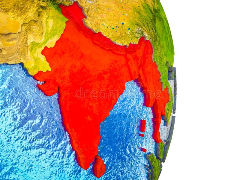 Map of BIMSTEC Memeber States on 3D Earth Stock Illustration ...