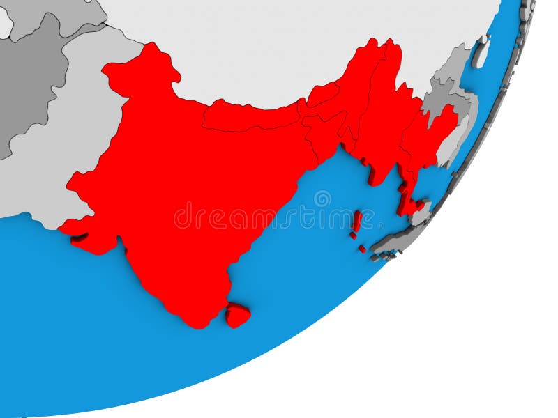 Map of BIMSTEC Memeber States on 3D Globe Stock Illustration ...