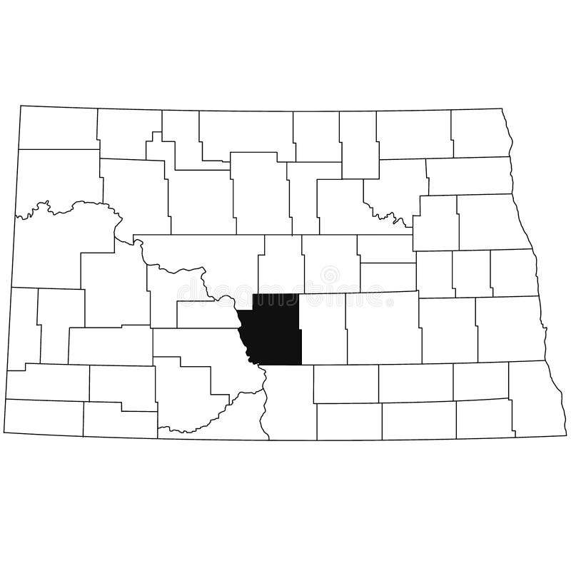 Map of Bismarck County in North Dakota State on White Background ...