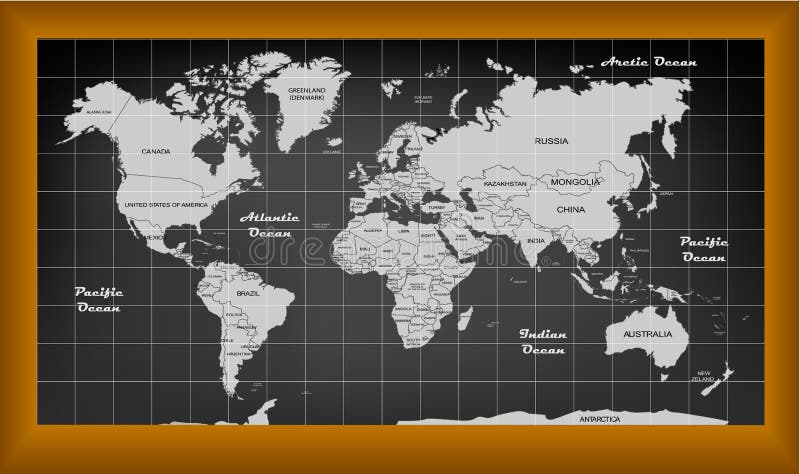 The map black stock vector. Illustration of geography - 89712663