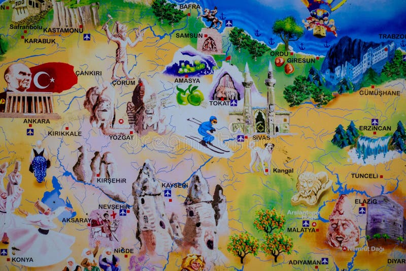 Map of the Black Sea, Eastern Anatolia and Central Anatolia Regions of ...