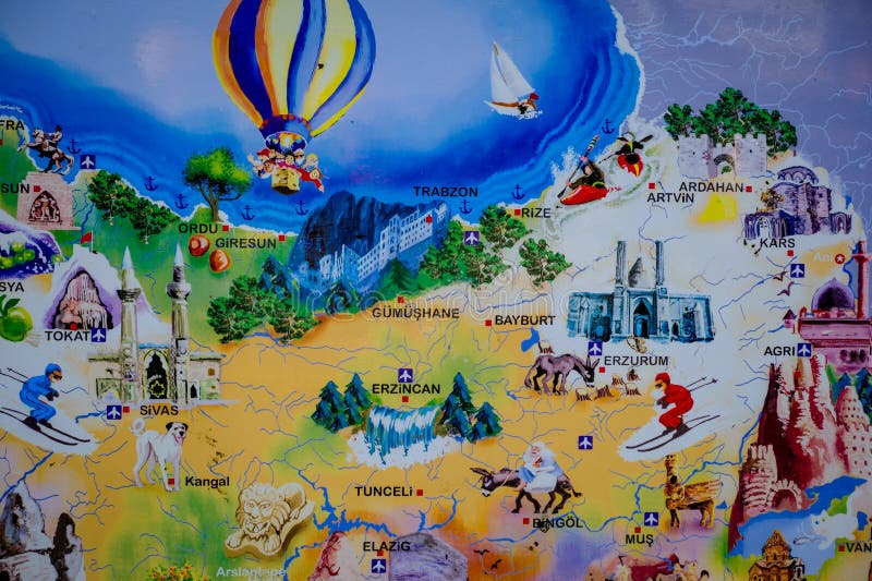 Map of the Black Sea, Eastern Anatolia and Central Anatolia Regions of ...