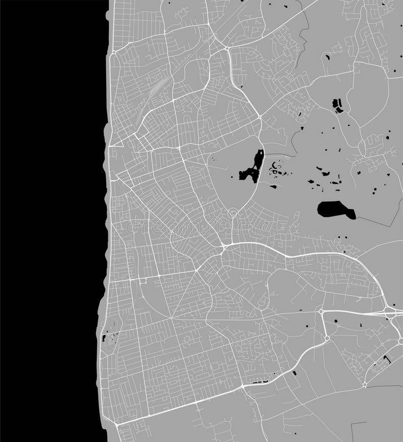 Map of Blackpool, England stock vector. Illustration of panorama ...