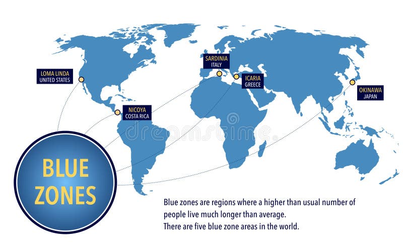 Map of the Blue Zones of Longevity Where People Live Longer Than the ... Map of the Blue Zones of Longevity Where People Live Longer Than the ...