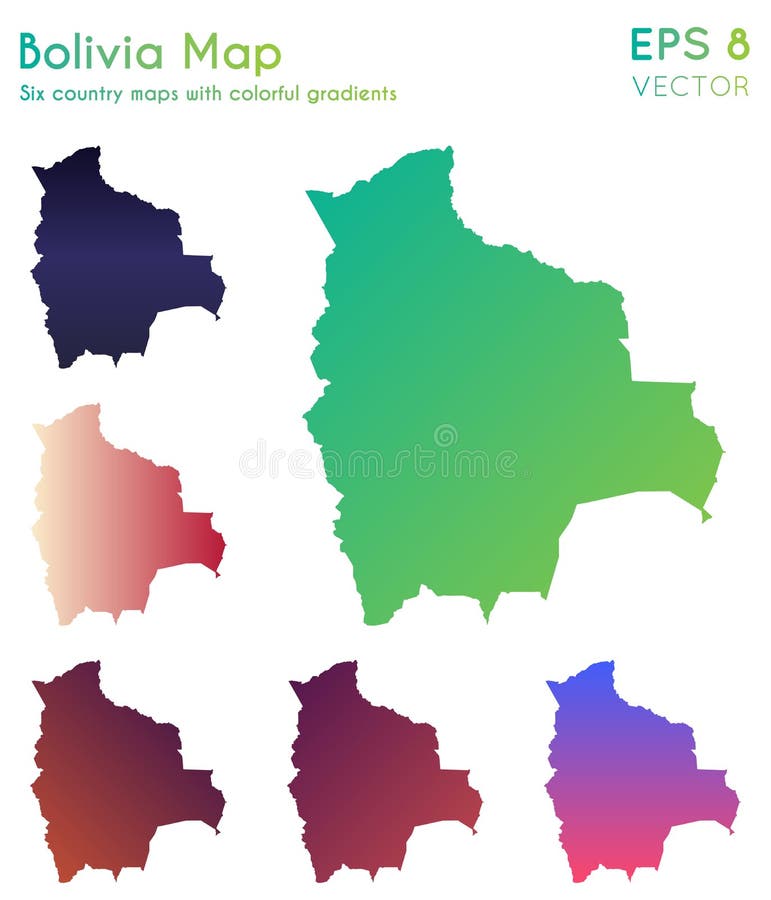 Map of Bolivia with Beautiful Gradients. Stock Vector - Illustration of ...