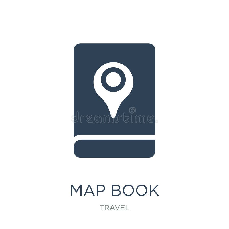 Map Book Icon in Trendy Design Style. Map Book Icon Isolated on White ...
