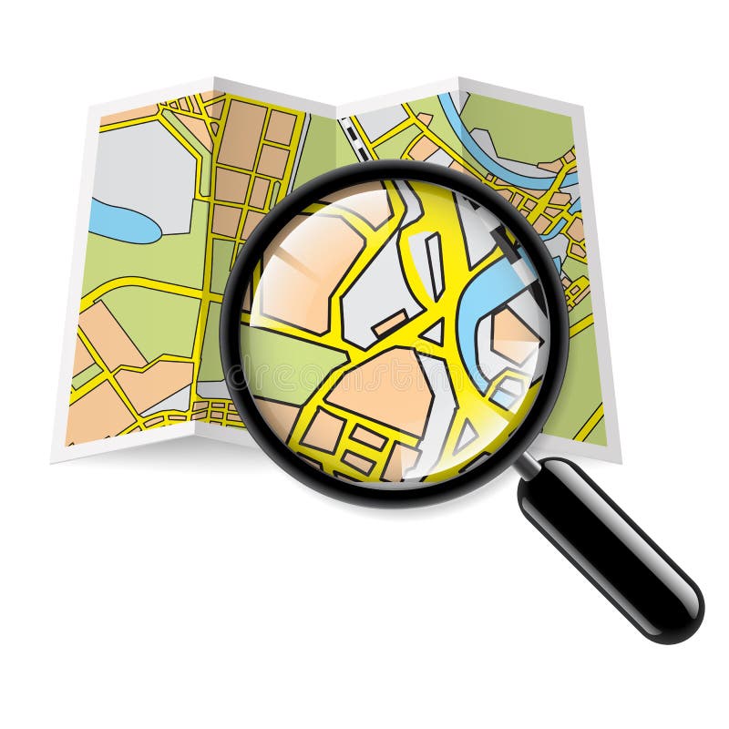 Map booklet with zoom stock vector. Illustration of focus - 37869836