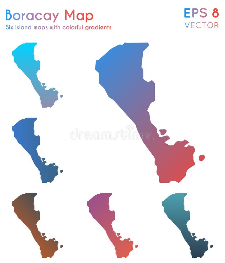 Map of Boracay with Beautiful Gradients. Stock Vector - Illustration of ...