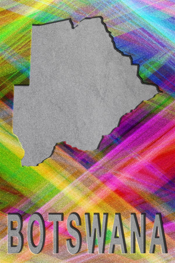 Map of Botswana, Colorful Background Stock Illustration - Illustration ...