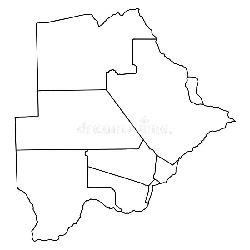Botswana Outline Map Country Shape Stock Vector - Illustration of ...