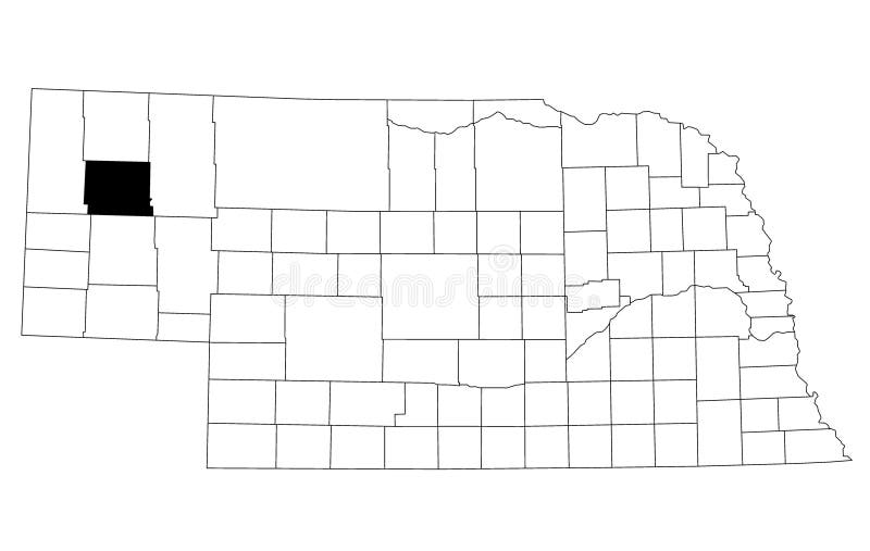 Map of Box Butte County in Nebraska State on White Background. Single ...