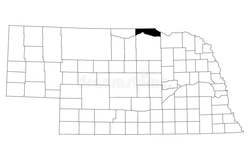 Map of Boyd County in Nebraska State on White Background. Single County ...