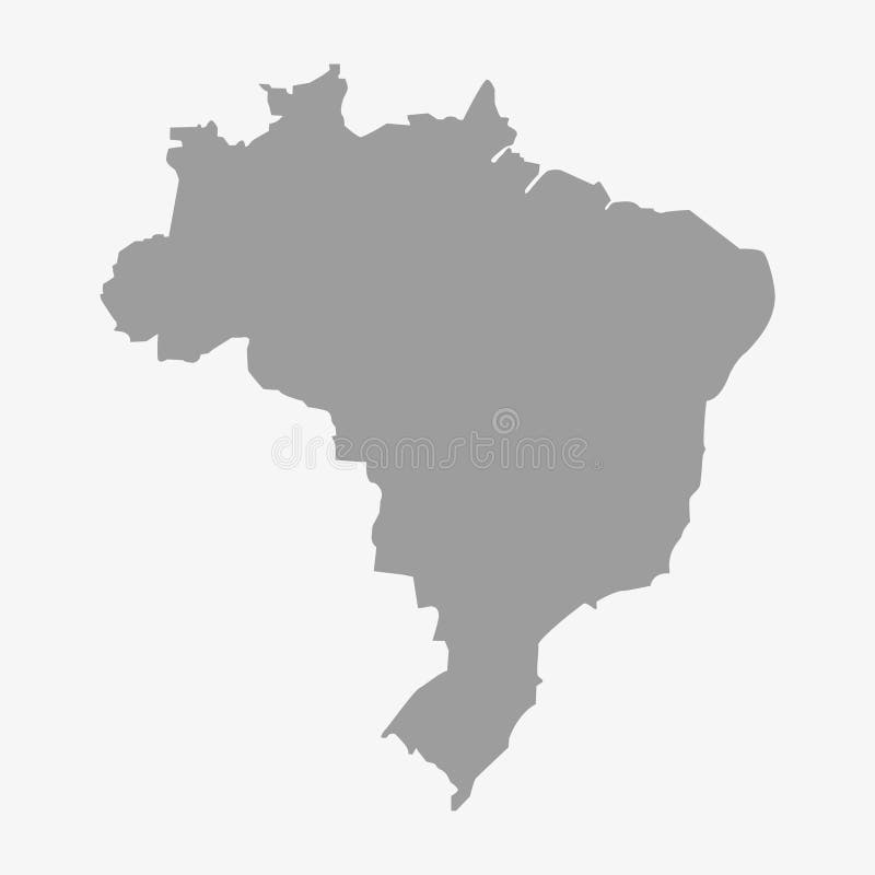 Brazil Map with Gray Tone on Png or Transparent Background,illustration ...