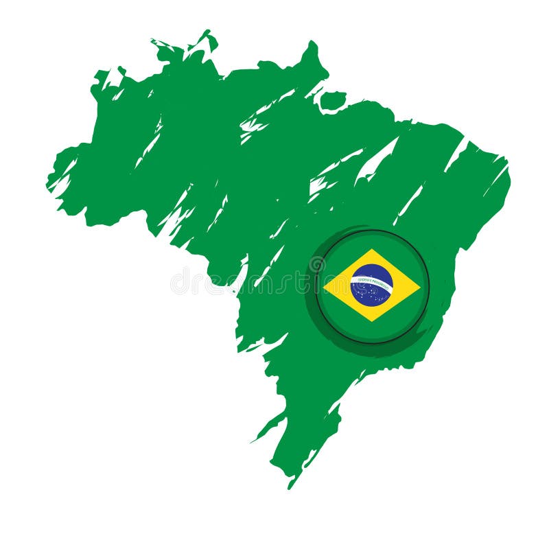 Map of Brazil with a label stock vector. Illustration of brazilian ...
