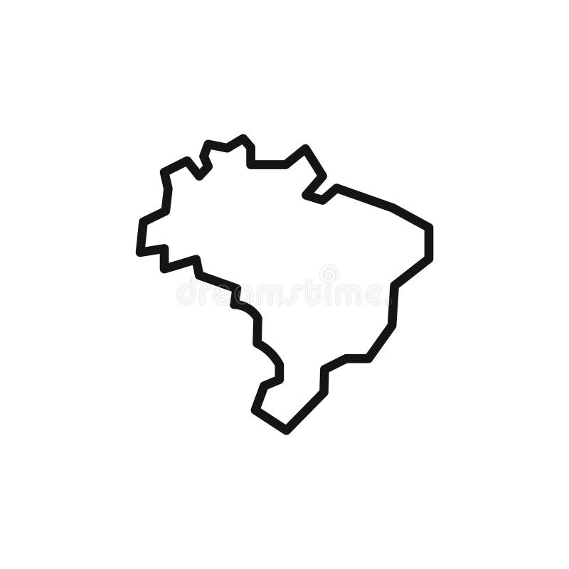 Map of Brazil Logo Sign Vector Outline Stock Vector - Illustration of ...