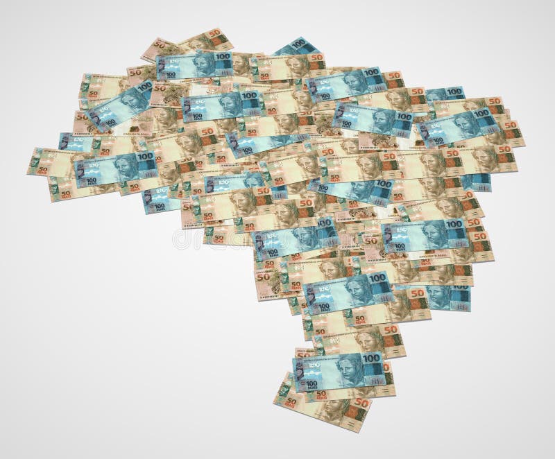 Map of Brazil with Notes 3D Stock Illustration - Illustration of ...