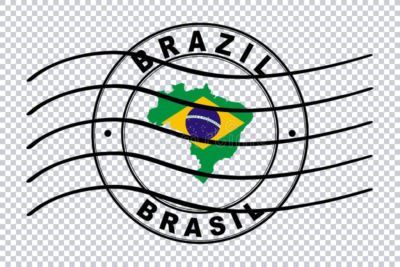 Map of Brazil, Postal Passport Stamp, Travel Stamp Stock Illustration ...