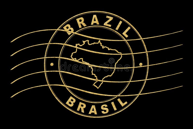 Map of Brazil, Postal Passport Stamp, Travel Stamp Stock Illustration ...