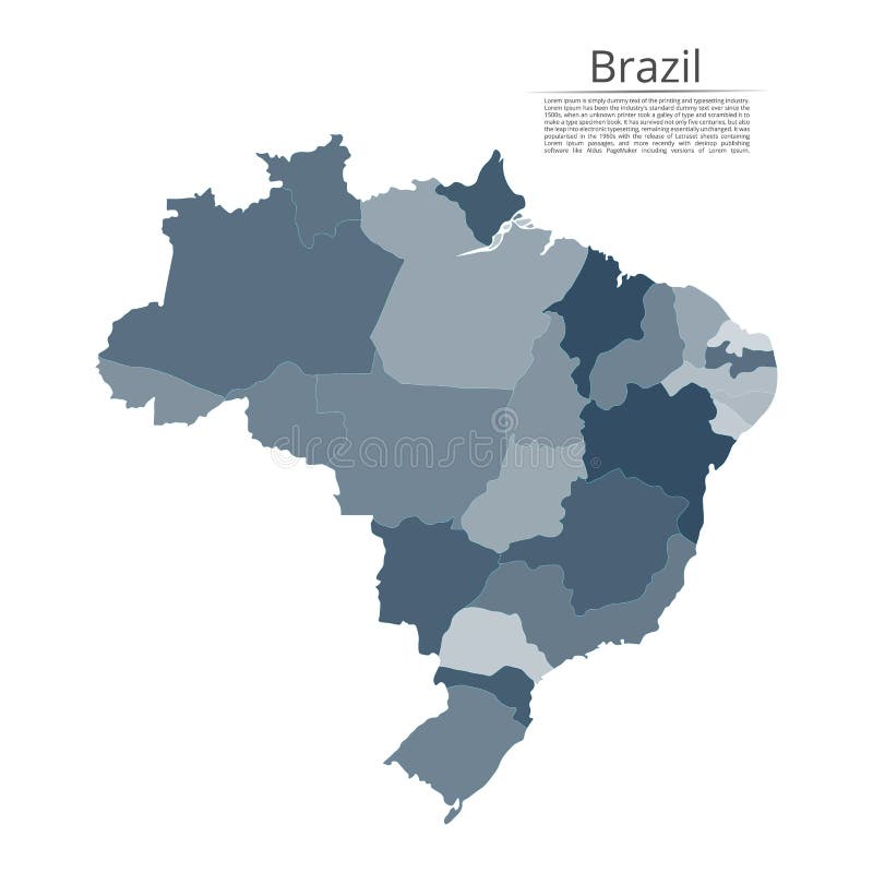 Map of the Brazil. Vector Image of a Global Map in the Form of Regions ...