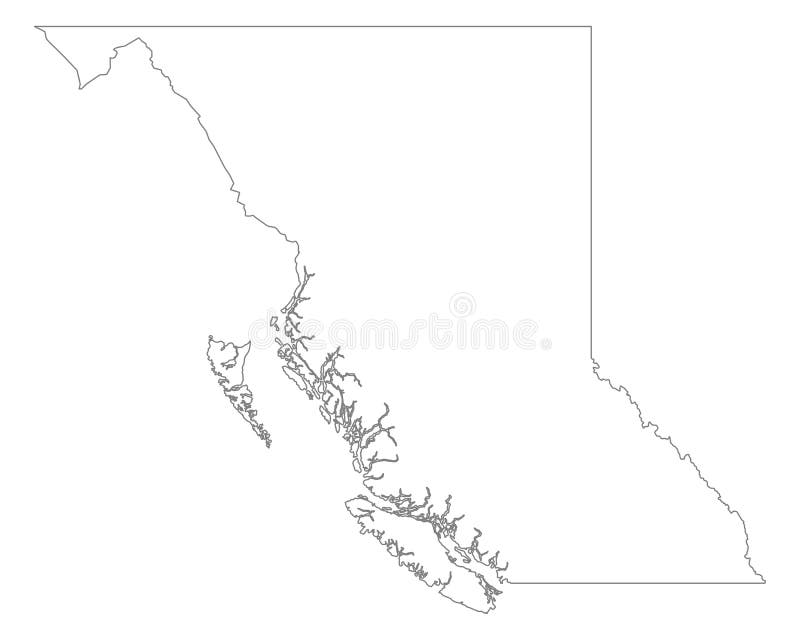 Map of British Columbia stock vector. Illustration of grey - 91385394