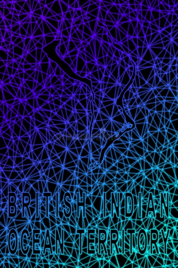 Map of British Indian Ocean Territory, Polygonal Mesh Line Map Stock ...